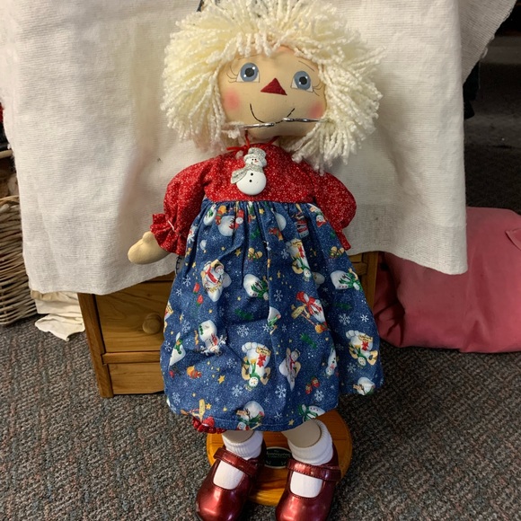 Hand Crafted | Other | Handmade Christmas Theme Tea Stained Rag Doll ...
